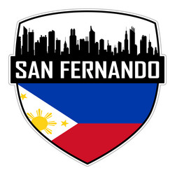 San pedro skyline silhouette philippines flag logo