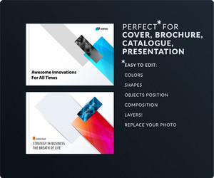 Square design presentation template with colourful
