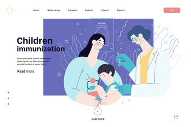 Childhood immunization - medical insurance web Vector Image