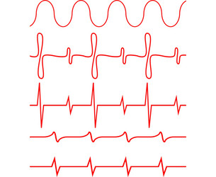 Heart rhythm set electrocardiogram ecg - ekg Vector Image