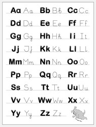 Set alphabet worksheet on white paper Royalty Free Vector