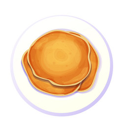 Pancake top view in cartoon style isolated Vector Image