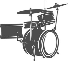 Realistic drum design silhouette drum Royalty Free Vector