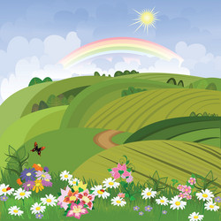 Spring pasture Royalty Free Vector Image - VectorStock