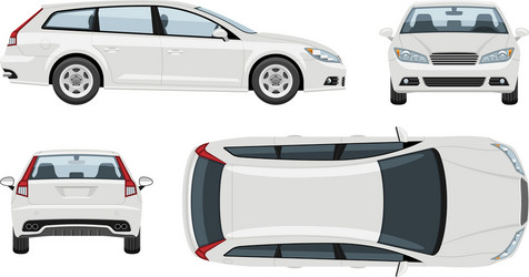 White car template Royalty Free Vector Image - VectorStock
