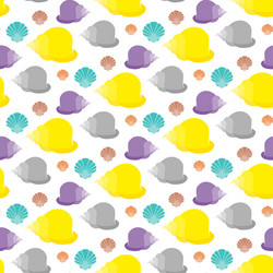 Starfish and shell pattern seamless Royalty Free Vector