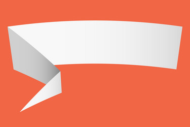 White blank folded ribbon banner Royalty Free Vector Image