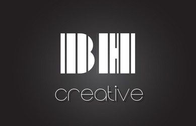 Bh b h letter logo with zebra lines texture Vector Image