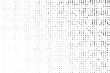 Binary code background black and white Royalty Free Vector