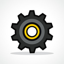 Metallic gear icon for web design Royalty Free Vector Image