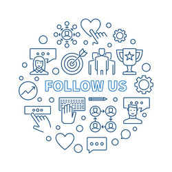 Follow us hand click icon finger click icon Vector Image