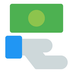 Payment made through cash mode Royalty Free Vector Image