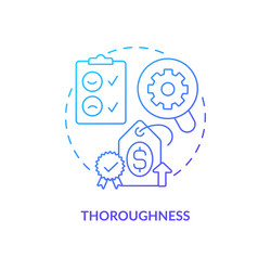 Thoroughness blue concept icon Royalty Free Vector Image