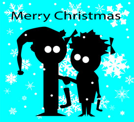 Christmas couple Royalty Free Vector Image - VectorStock