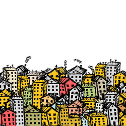 City sketch background for your design Royalty Free Vector