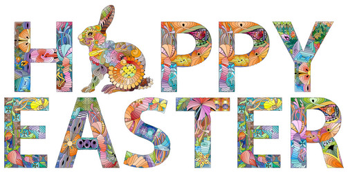 Happy easter colorful word isolated on a white Vector Image