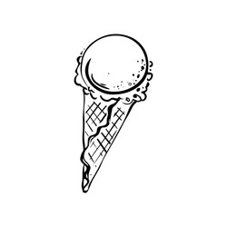Ice cream line art cone Royalty Free Vector Image