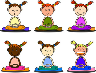 Cartoon Happy Kids Meditation Vector Images (over 1,600)