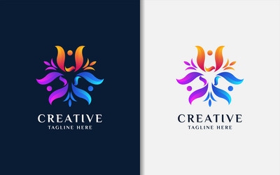 Family gathering logo design with fun colorful Vector Image
