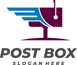 Fast post box logo template creative post box Vector Image
