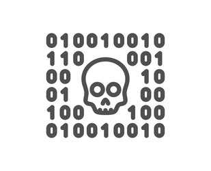 Cyber attack line icon ransomware threat sign Vector Image