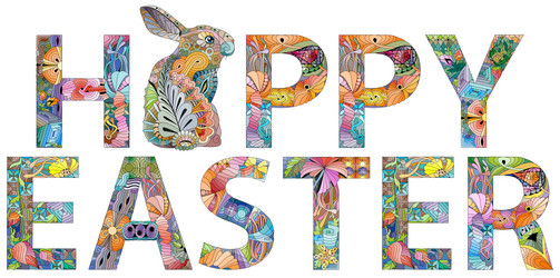 Happy easter colorful word isolated on a white Vector Image