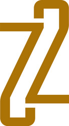 Number 72 symbol simple geometric line logo Vector Image