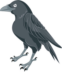 Cute raven bird cartoon Royalty Free Vector Image