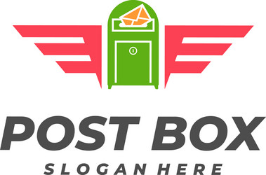 Fast post box logo template creative post box Vector Image