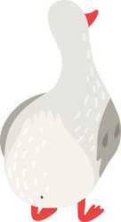 Cute white goose cartoon character walking Vector Image