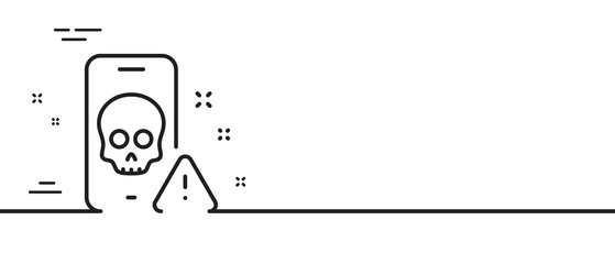 Cyber attack line icon ransomware threat sign Vector Image