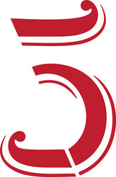 Number 5 circle geometric logo Royalty Free Vector Image