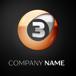 Number three logo symbol in the colorful circle Vector Image