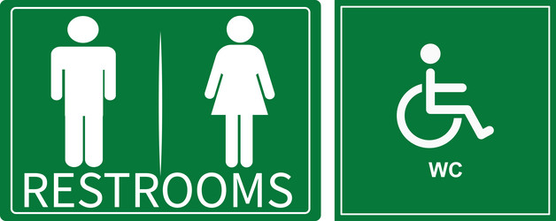 Washroom sign restrooms identification toilet Vector Image