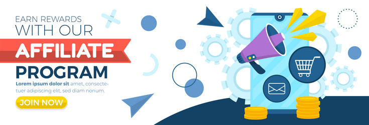Affiliate program marketing horizontal banner Vector Image
