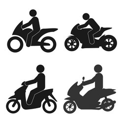 Person riding motorcycle icon Royalty Free Vector Image