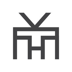 Logo sign hk kh icon nft interlaced letters k h Vector Image