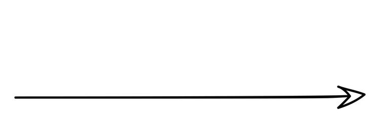 Black straight long arrow in hand drawn style Vector Image