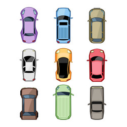 Battery car top view cartoon Royalty Free Vector Image