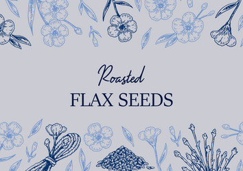 Flax logo template with hand drawn element in Vector Image