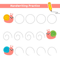 Trace and color for kids snail Royalty Free Vector Image