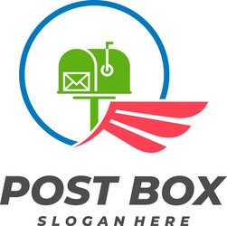Wing post box logo template creative Royalty Free Vector