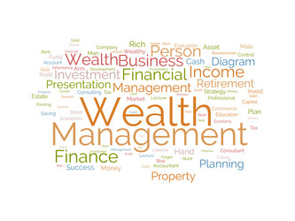Word cloud background concept for wealth Vector Image