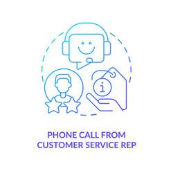 Customer service rep phone call blue concept icon Vector Image