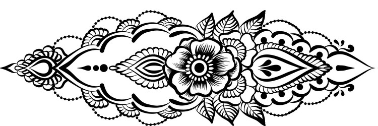 Ethnic indian line art element Royalty Free Vector Image