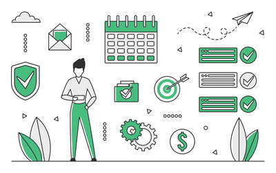 Task management multitask time Royalty Free Vector Image