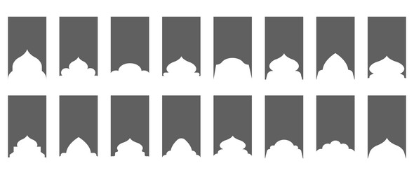 Islamic arch windows indian architecture Vector Image