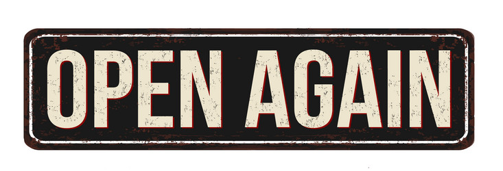 Were open again sign or stamp Royalty Free Vector Image