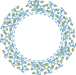 Round frame with flowers Royalty Free Vector Image