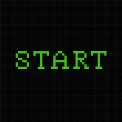 Pixel art start game screen retro 8 bit space Vector Image
